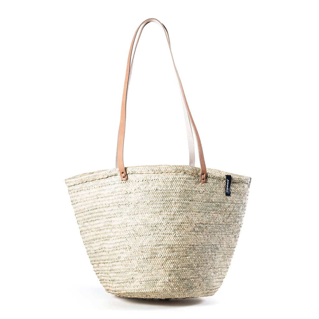 Handwoven natural Mkeka shopper basket M